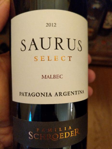 2012 Bodega Familia Schroeder Malbec Saurus Patagonia Select, Argentina ...