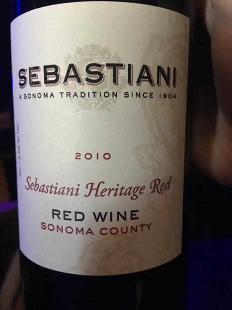 2010 Sebastiani Vineyards & Winery Heritage Red, USA, California ...