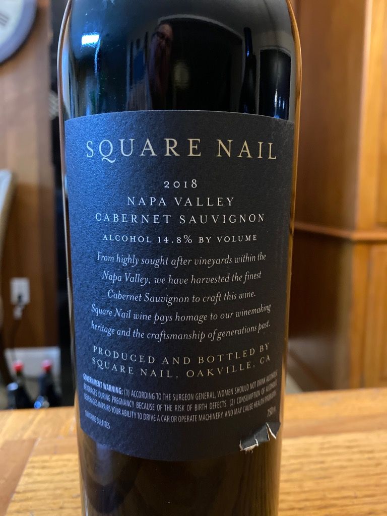 2018 Square Nail Cabernet Sauvignon, USA, California, Napa Valley ...