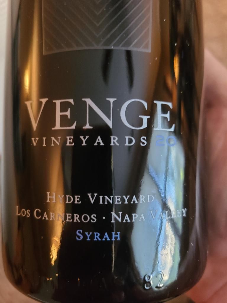 2020 Venge Vineyards Syrah Hyde Vineyard, USA, California, Napa Valley ...