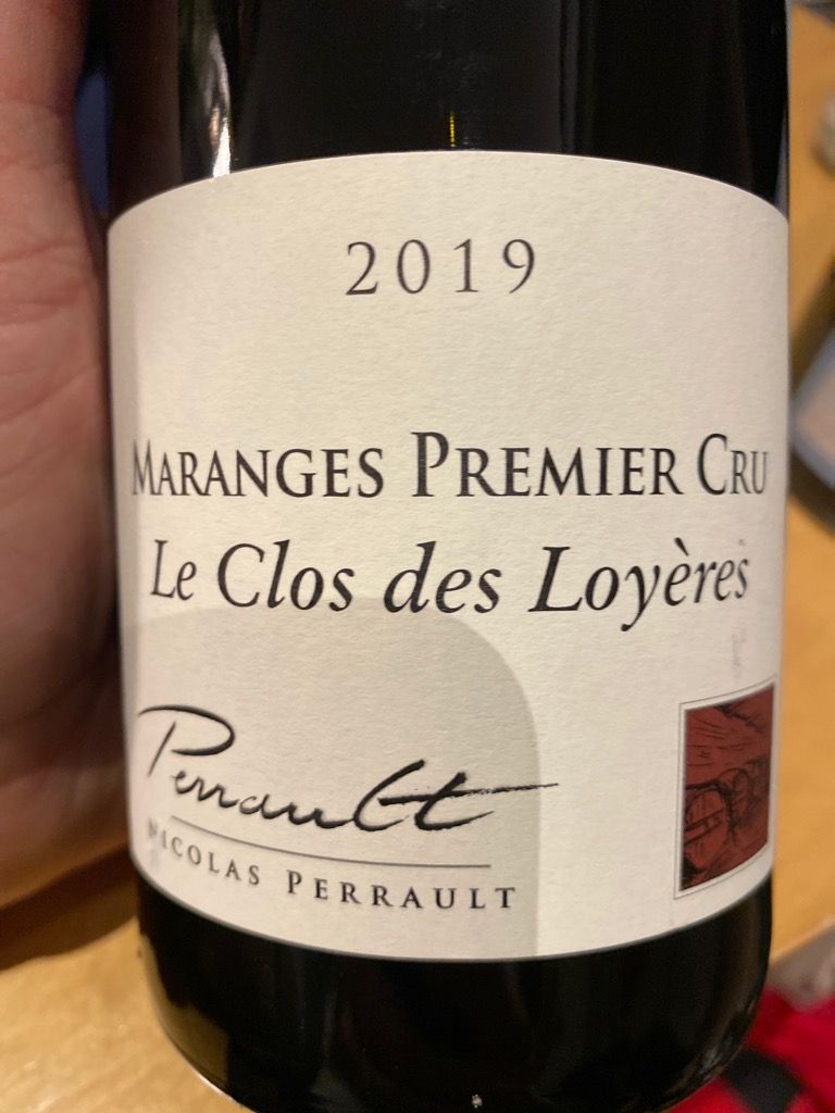 2019 Nicolas Perrault Maranges 1er Cru Le Clos des Loyères, France ...