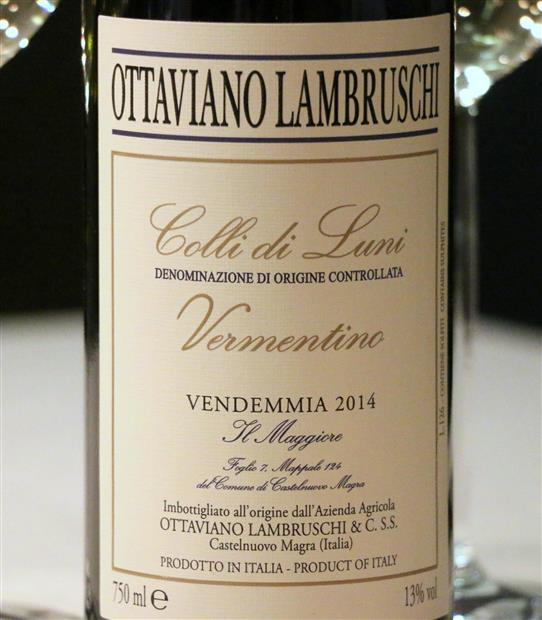2014 Ottaviano Lambruschi Vermentino Colli di Luni Il Maggiore, Italy ...