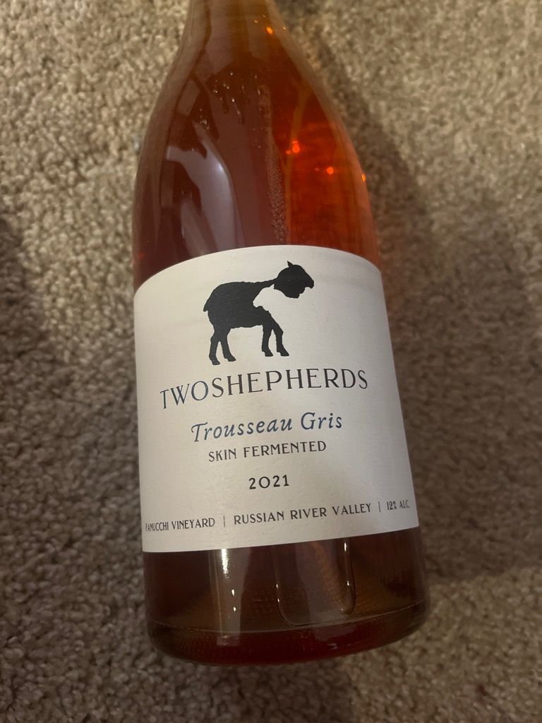 2021 Two Shepherds Trousseau Gris Skin Fermented Fanucchi Vineyard, USA ...