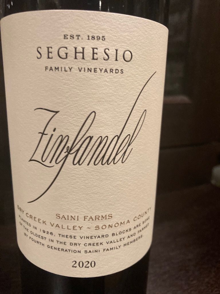 2020 Seghesio Family Vineyards Zinfandel Saini Farms, USA, California ...