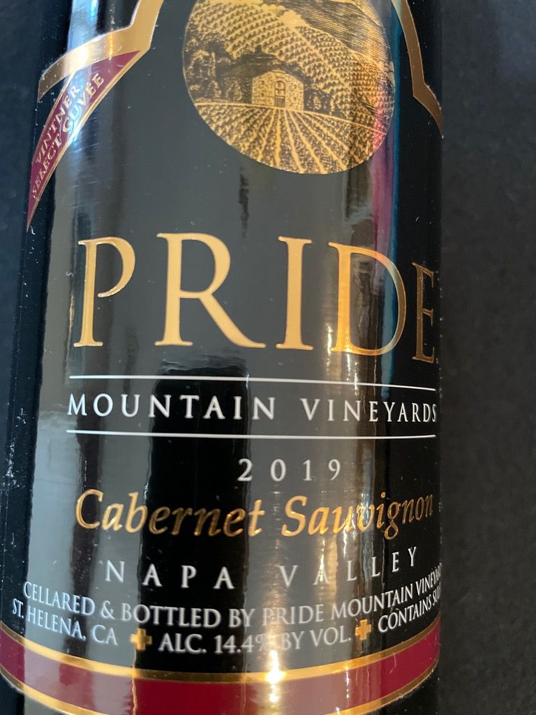 2019 Pride Mountain Vineyards Cabernet Sauvignon Vintner Select, USA ...