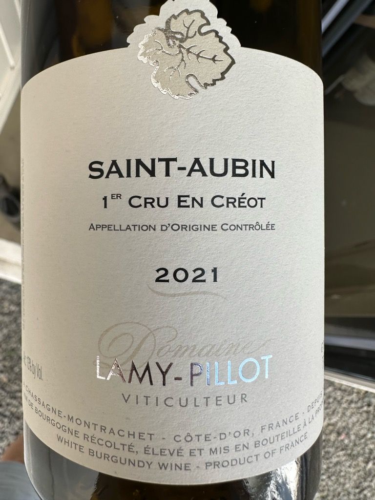 2021 Domaine Lamy-Pillot Saint-Aubin 1er Cru En Créot Blanc, France ...