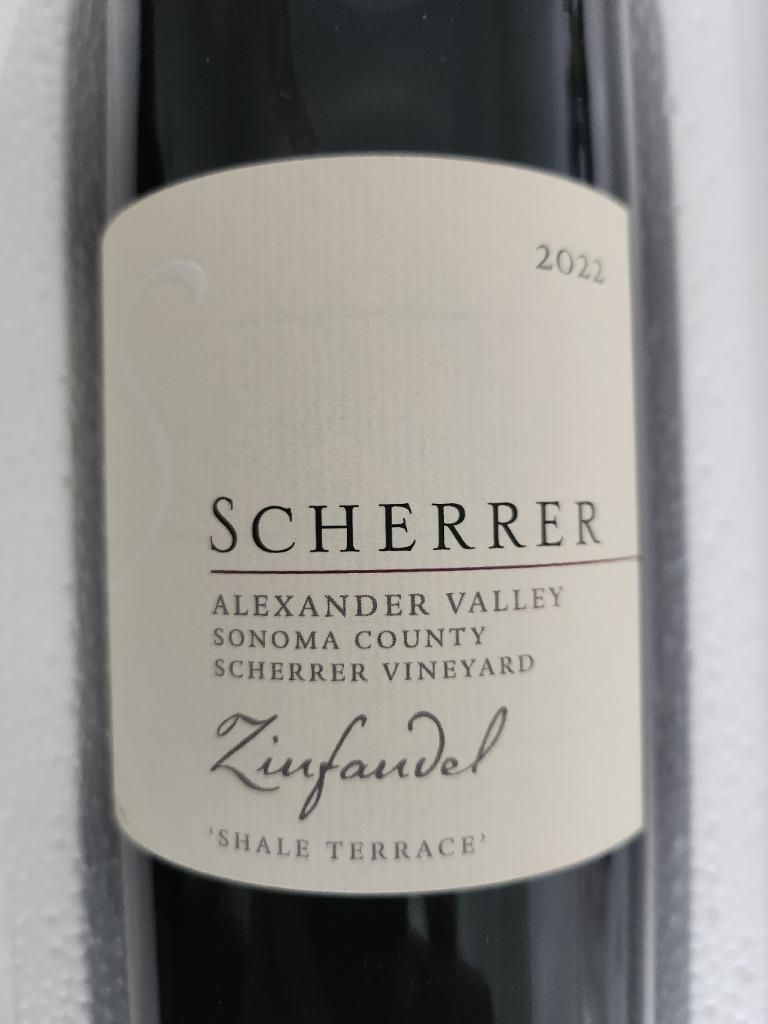 2023 Scherrer Winery Zinfandel Scherrer Shale Terrace, USA, California ...