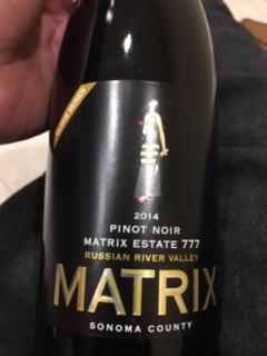 2017 Matrix Pinot Noir Matrix Estate 777, USA, California, Sonoma ...