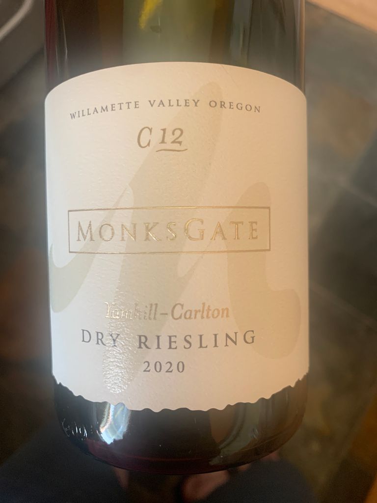 2020 Monksgate Dry Riesling, USA, Oregon, Willamette Valley, Yamhill ...