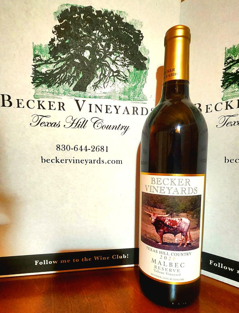 2020 Becker Vineyards Malbec Reserve Tallent Vineyard, USA, Texas ...