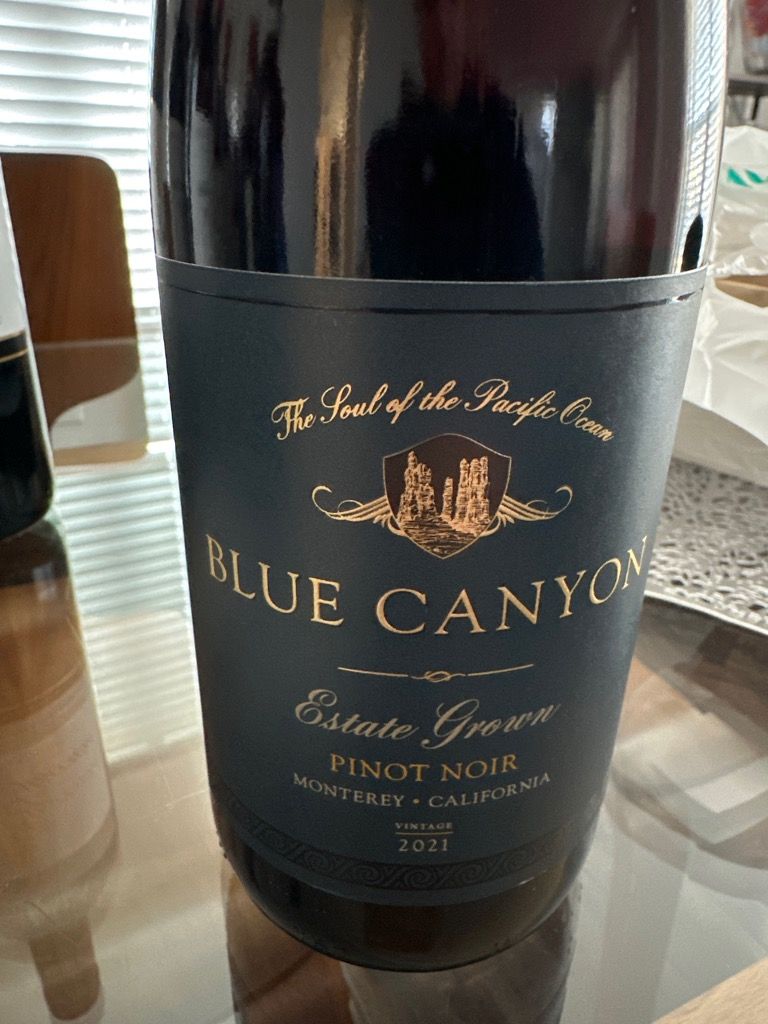 2021 Blue Canyon Wine Company Pinot Noir Estate Grown, USA, California ...