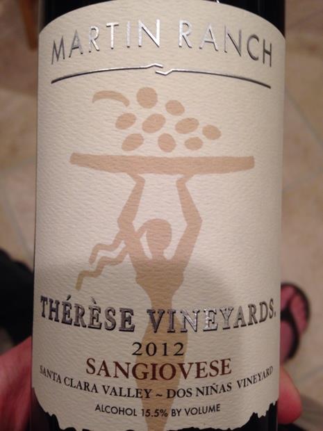 2012 Martin Ranch Winery Sangiovese Thérèse Vineyards, USA, California ...