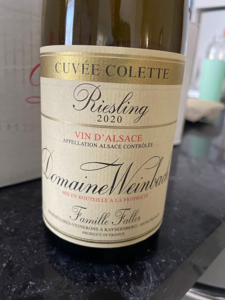 2020 Domaine Weinbach Riesling Cuvée Colette, France, Alsace ...