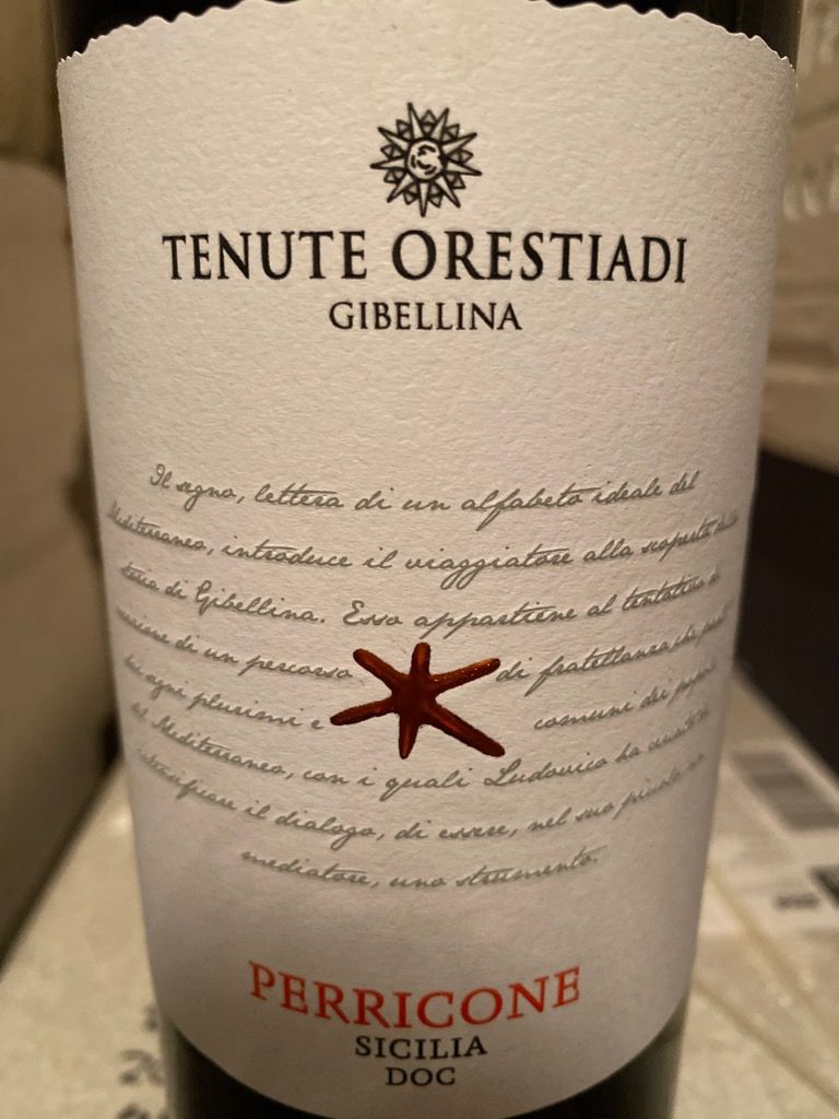 2019 Tenute Orestiadi Sicilia Perricone, Italy, Sicily, Sicilia ...