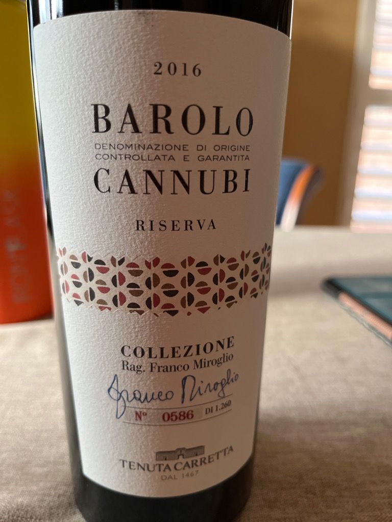 2018 Tenuta Carretta Barolo Riserva Collezione Franco Miroglio Cannubi ...