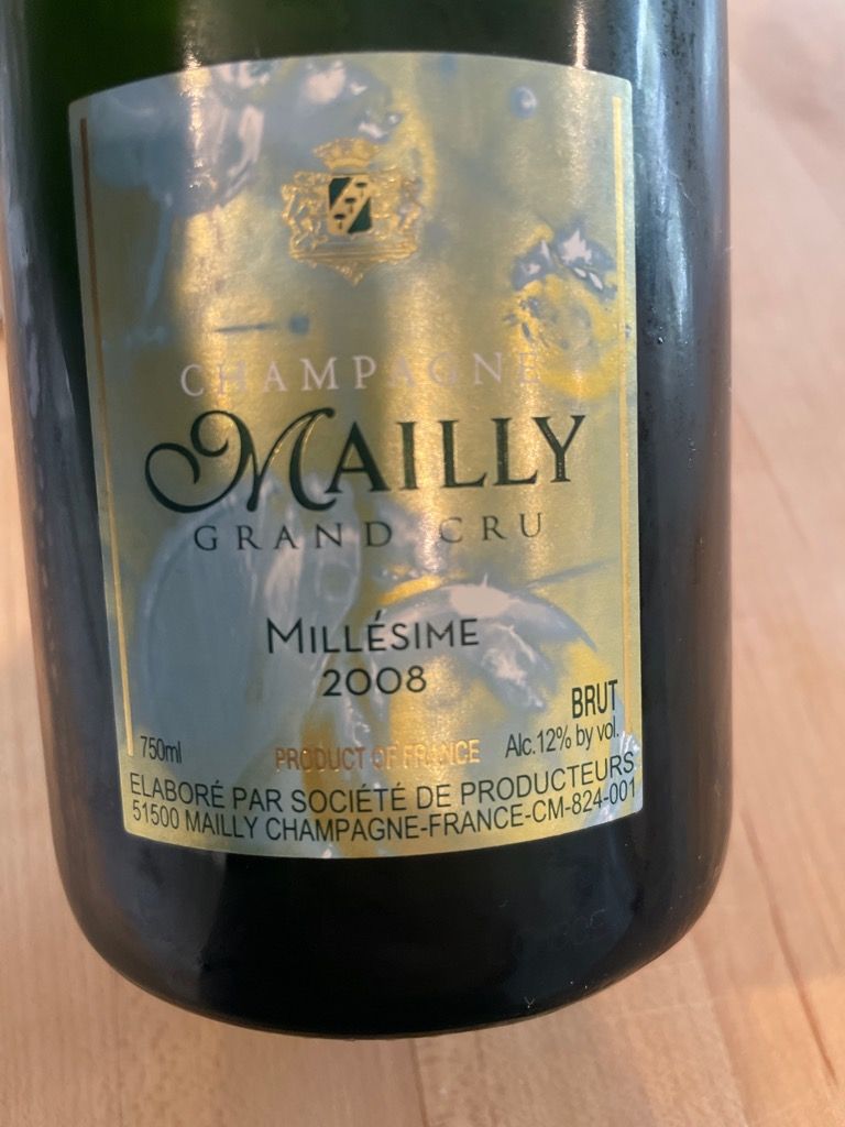 2008 Mailly Champagne Grand Cru Millésime Extra Brut, France, Champagne ...