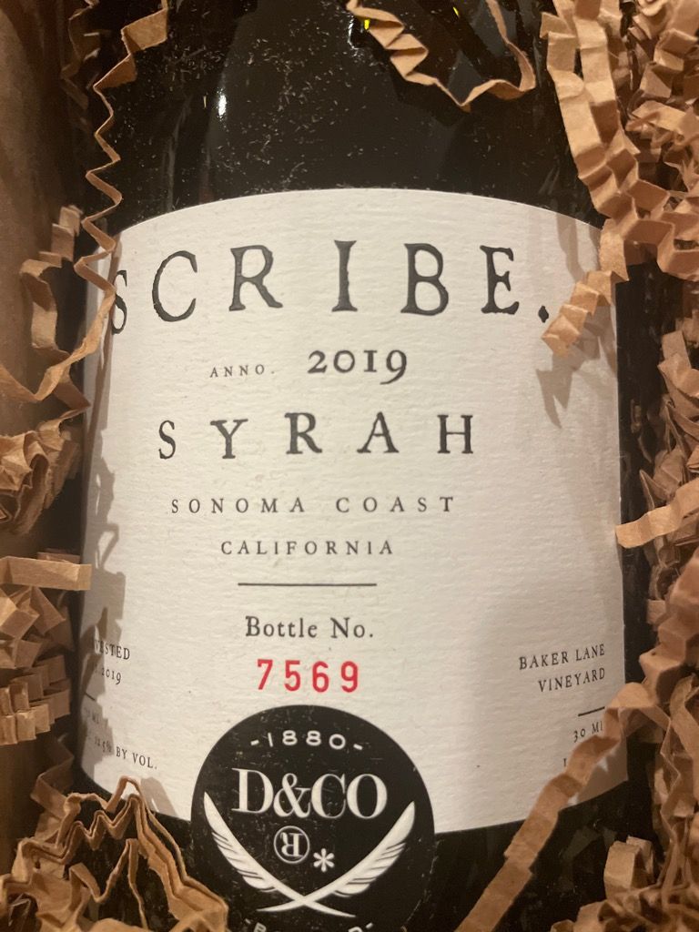 2019 Scribe Syrah Baker Lane, USA, California, Sonoma County, Sonoma ...