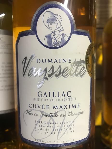 2009 Domaine Vayssette Gaillac Doux Cuvée Maxime, France, Southwest ...