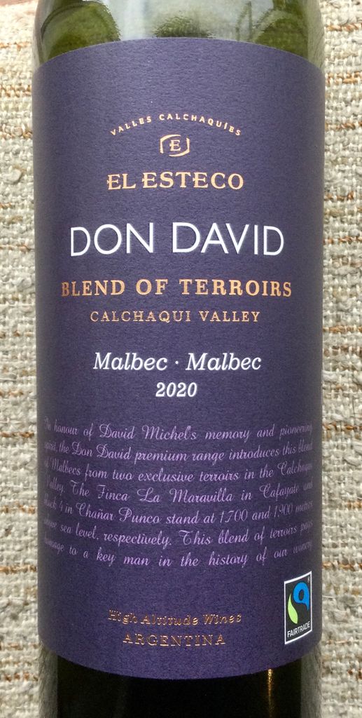 2020 Bodega El Esteco Malbec Don David, Argentina, Valles Calchaquíes ...