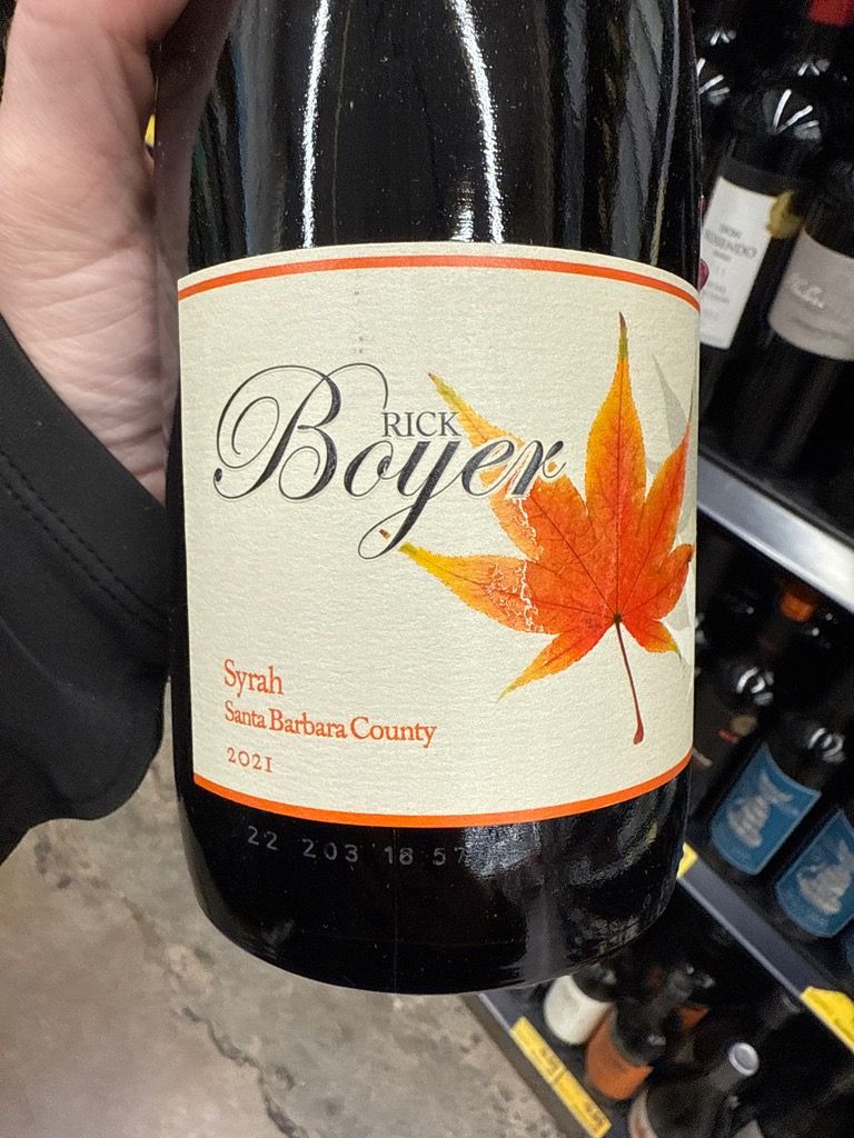2021 Rick Boyer Syrah, USA, California, Central Coast, Santa Barbara ...