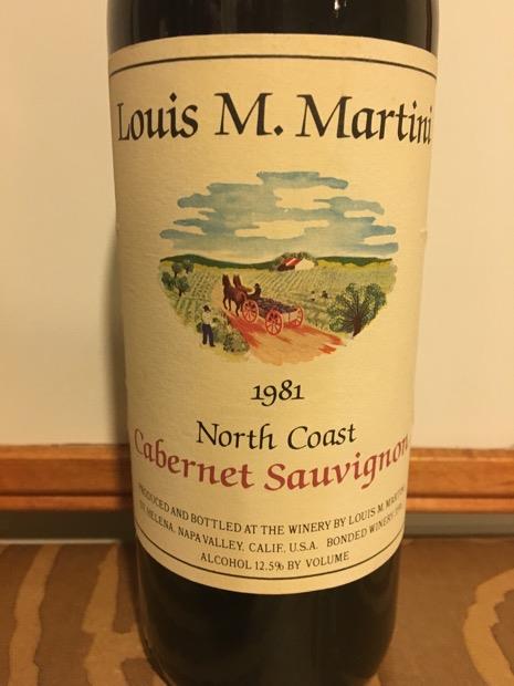 1983 Louis M. Martini Cabernet Sauvignon North Coast, USA, California ...