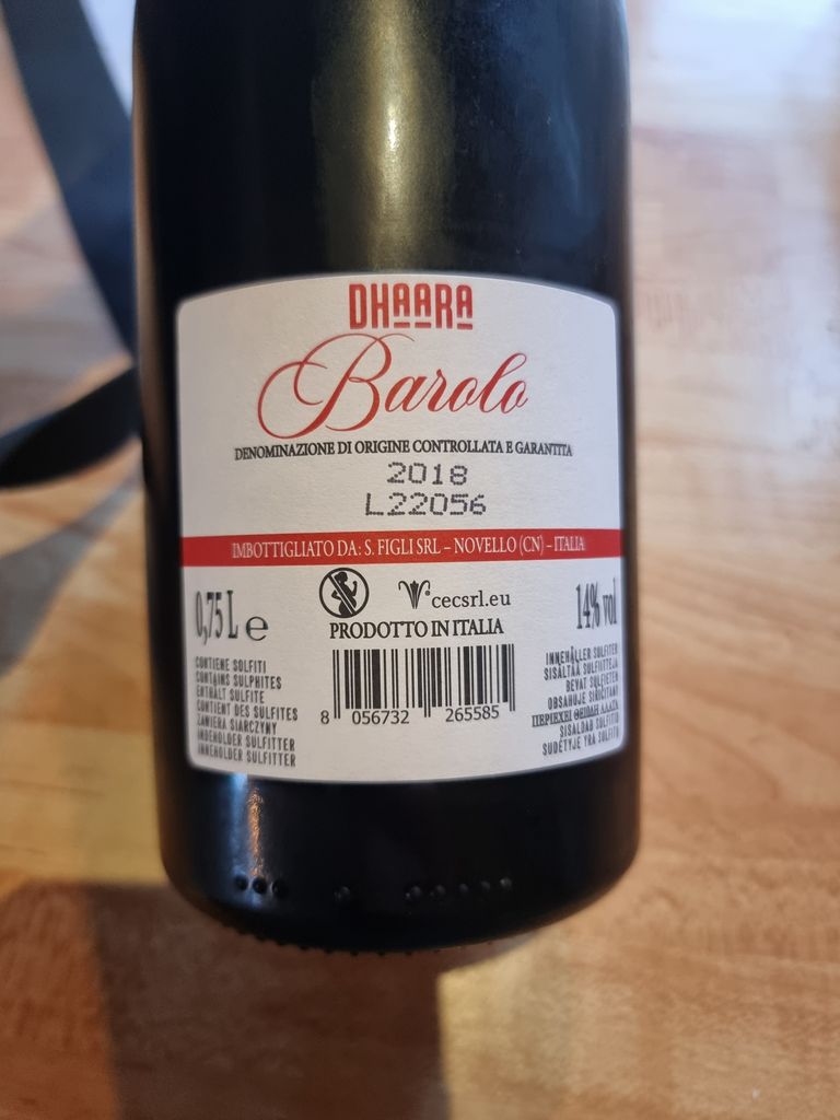 2018 Dhaara Barolo, Italy, Piedmont, Langhe, Barolo - CellarTracker