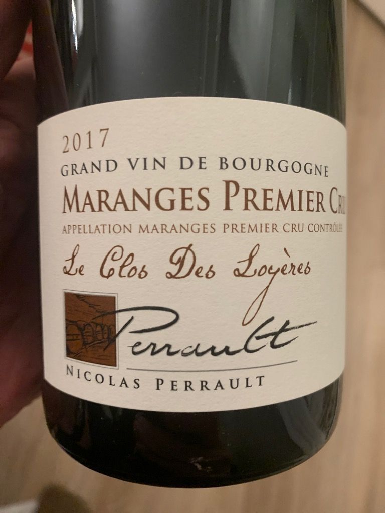 2017 Nicolas Perrault Maranges 1er Cru Le Clos des Loyères, France ...