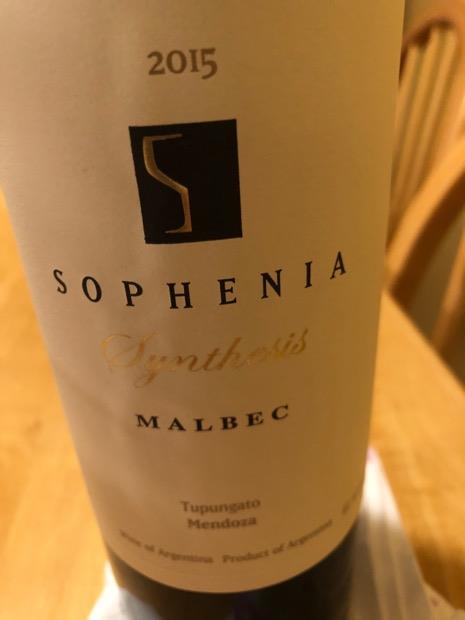 2015 Finca Sophenia Malbec Synthesis, Argentina, Mendoza, Valle de Uco ...