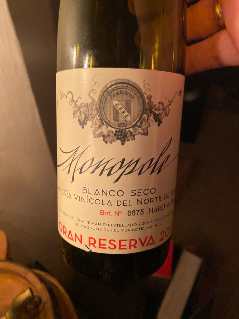 2016 C.V.N.E. (Compañía Vinícola del Norte de España) Rioja Monopole Clásico Gran Reserva, Spain ...