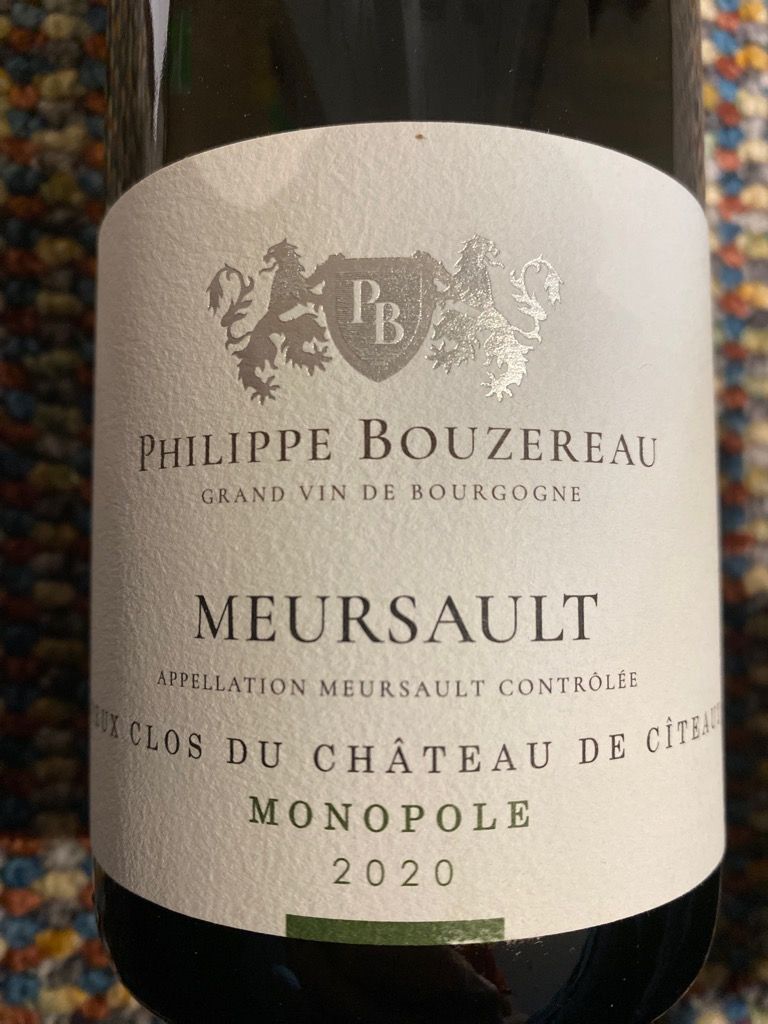 2020 Philippe Bouzereau Meursault Les Grands Charrons, France, Burgundy ...