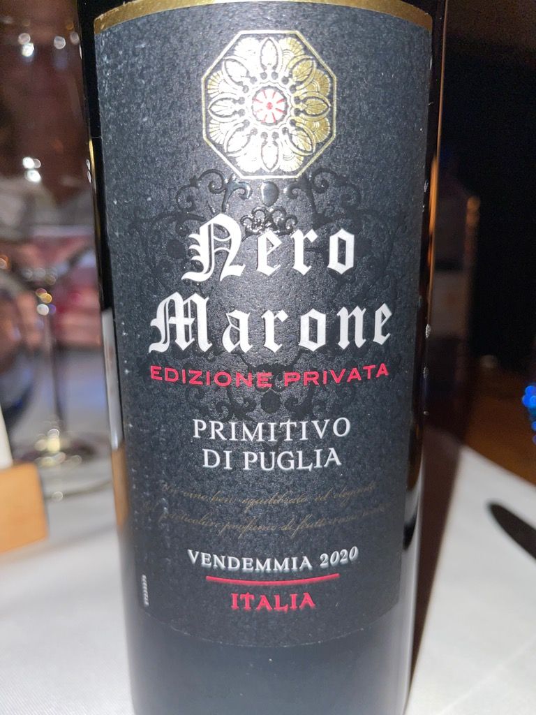 2020 Nero Marone Primitivo Edizione Privata Puglia IGT, Italy, Puglia ...