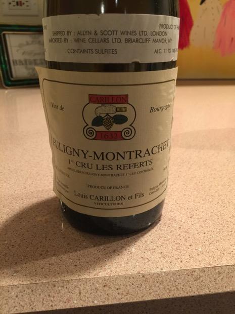 2001 Louis Carillon Puligny-Montrachet 1er Cru Les Referts, France ...