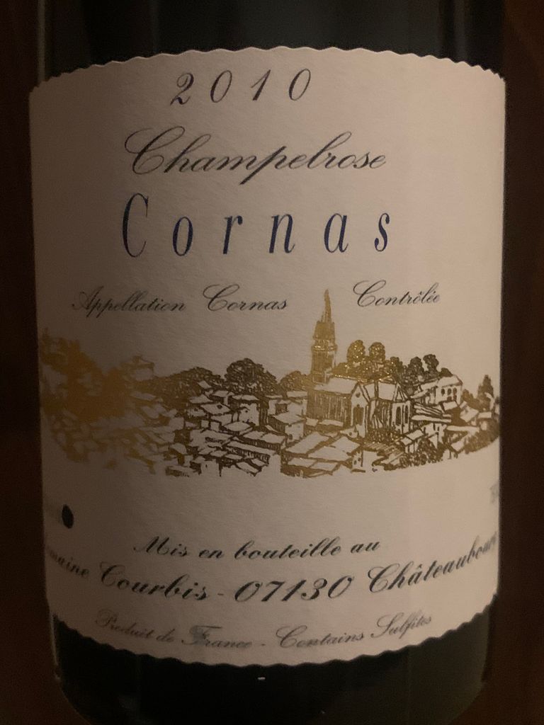 2010 Domaine Courbis Cornas Champelrose, France, Rhône, Northern Rhône ...