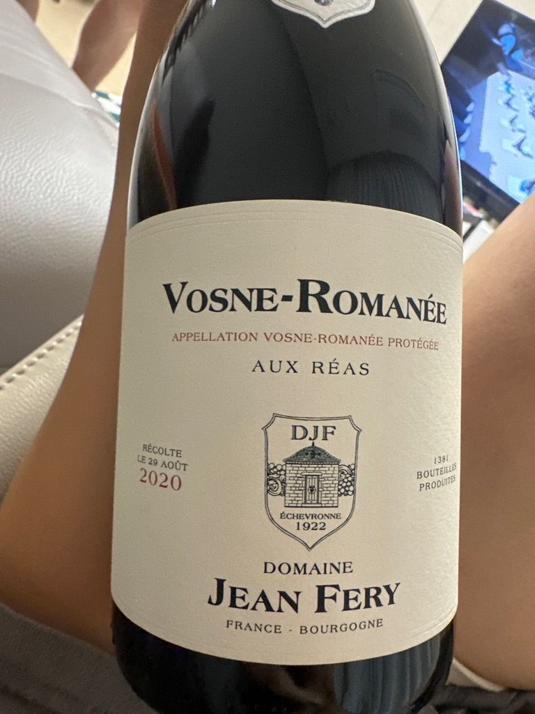 2021 Domaine Jean Féry & fils Vosne-Romanée Aux Réas, France, Burgundy ...