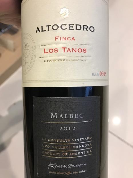 2019 Altocedro Malbec Finca Los Tanos La Consulta, Argentina, Mendoza ...