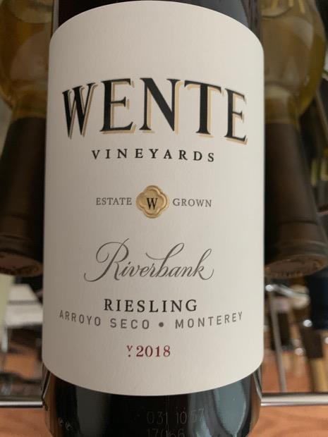 2018 Wente Vineyards Riesling Riverbank Arroyo Seco, USA, California ...