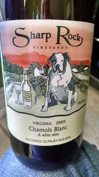 2017 Sharp Rock Vineyards Chamois Blanc, USA, Virginia, Northern Virginia, Rappahannock County ...