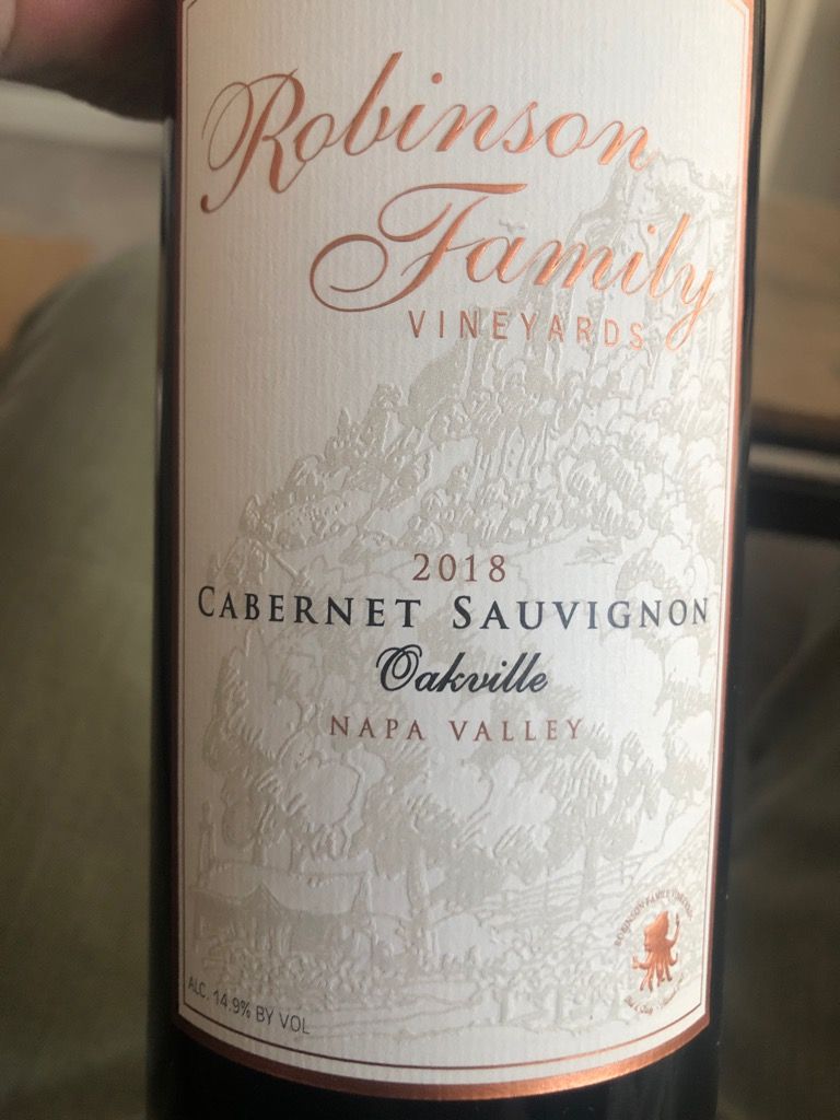 2018 Robinson Family Vineyards Cabernet Sauvignon, USA, California ...