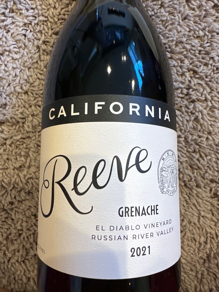 NV Reeve Wines Grenache El Diablo Vineyard, USA, California, Sonoma ...