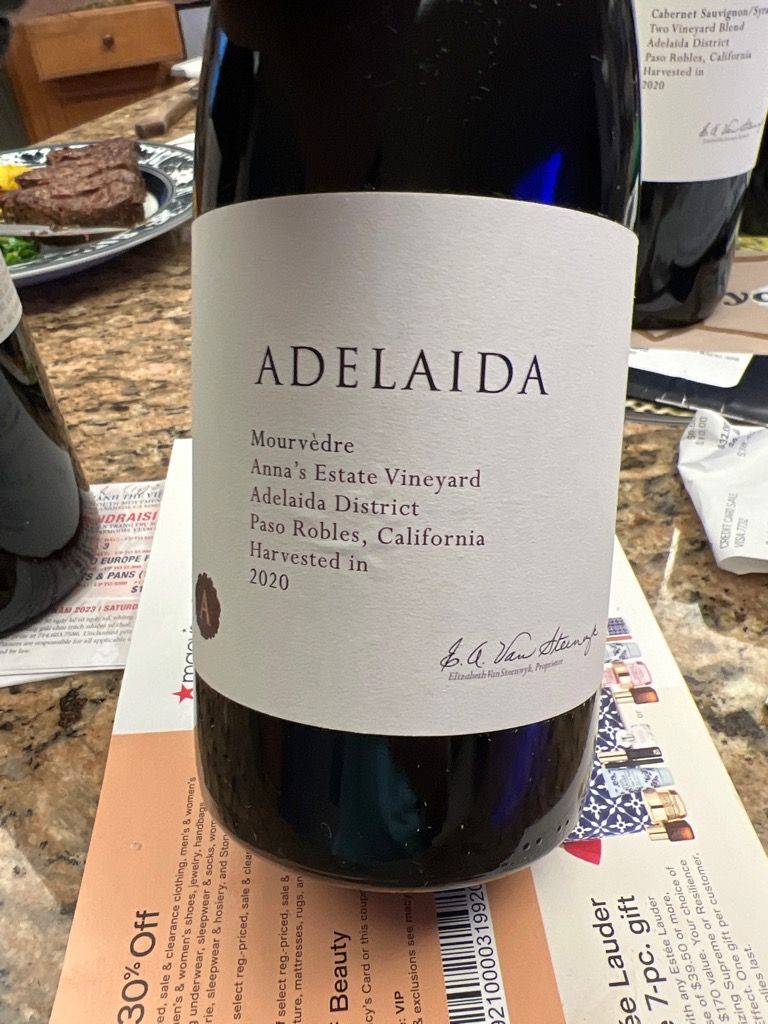 2022 Adelaida Mourvèdre, USA, California, Central Coast, Paso Robles ...