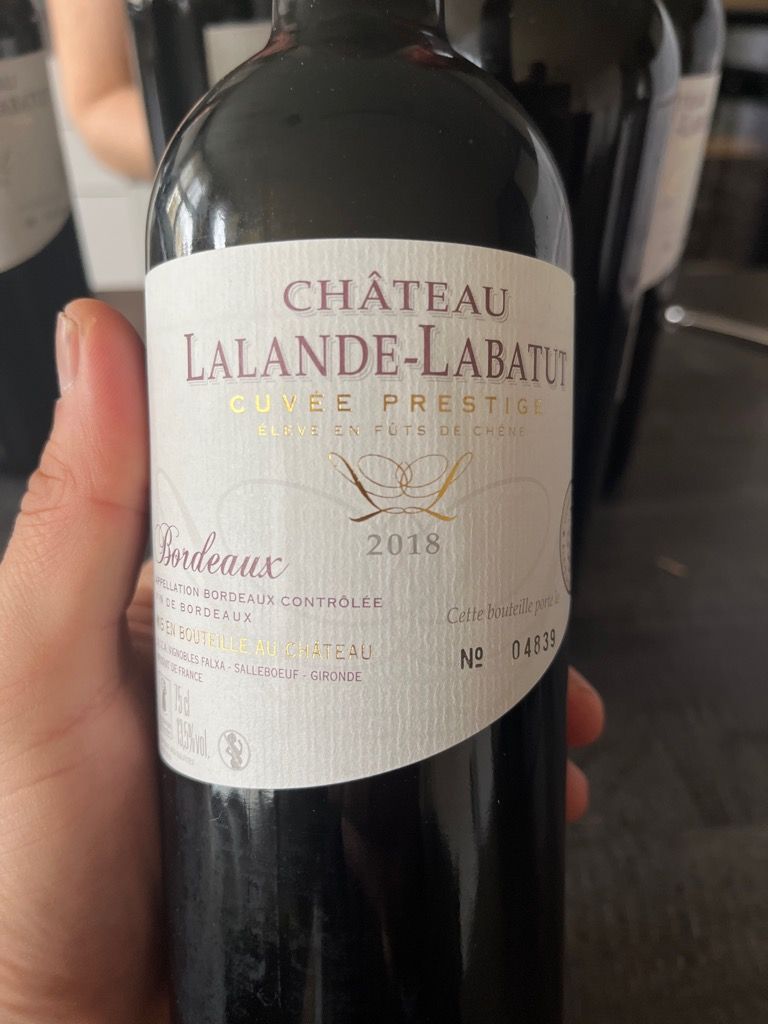 2018 Château Lalande-Labatut Cuvée Prestige, France, Bordeaux ...