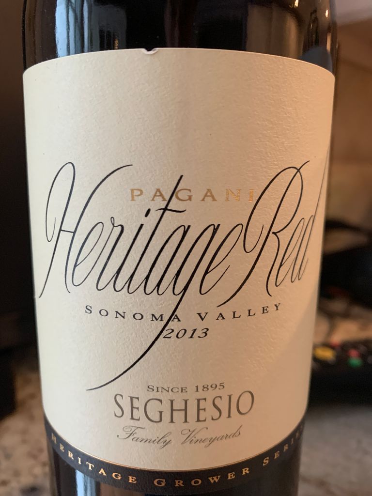 2013 Seghesio Family Vineyards Heritage Red Pagani Ranch, USA ...