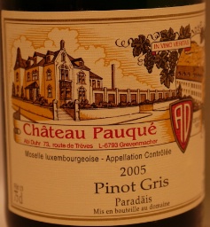 2009 Caves Albert Duhr (Château Pauqué) Pinot Gris Paradäis, Luxembourg ...