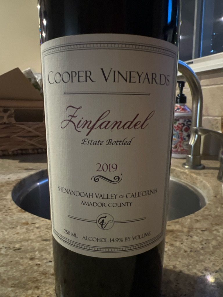2019 Cooper Vineyards Zinfandel, USA, California, Sierra Foothills ...