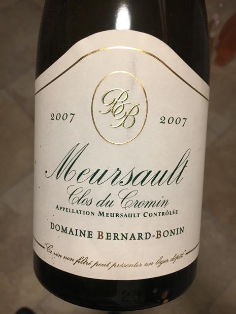 2007 Domaine Bernard-Bonin Meursault Vieilles Vignes, France, Burgundy ...