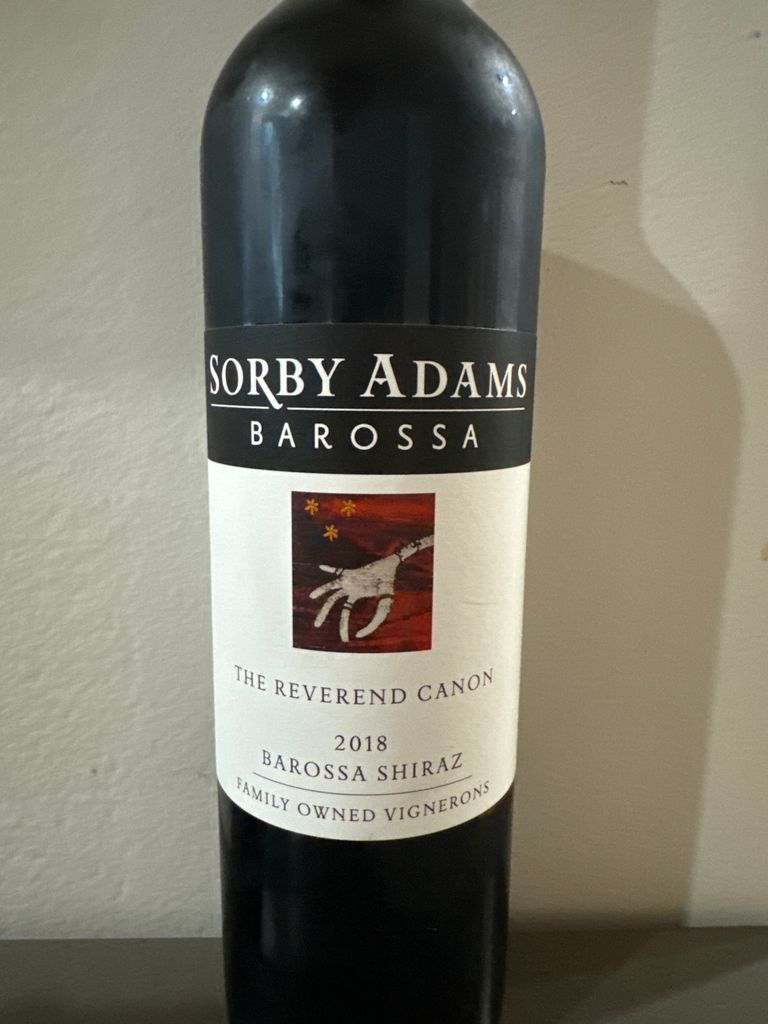 2019 Sorby Adams Shiraz The Reverend Canon, Australia, South Australia ...