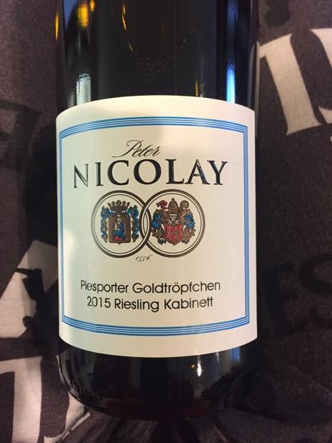 2016 Peter Nicolay Piesporter Goldtröpfchen Riesling Spätlese, Germany ...