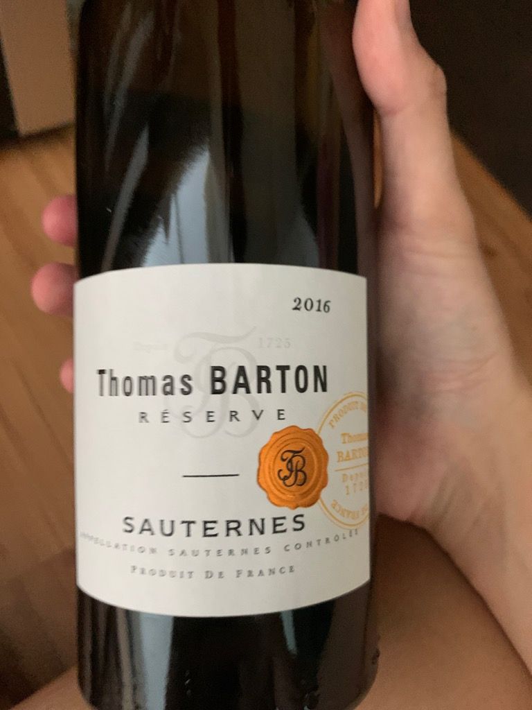 2017 Barton & Guestier Sauternes Thomas Barton Reserve, France, Bordeaux, Sauternais, Sauternes ...