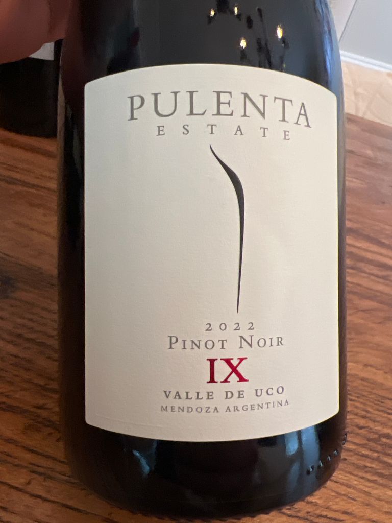 2022 Pulenta Estate Pinot Noir IX, Argentina, Mendoza, Lujan de Cuyo ...