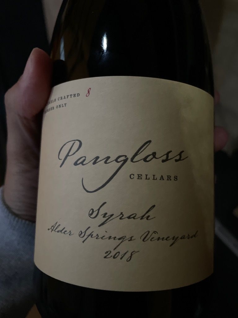 2018 Pangloss Syrah Alder Springs Vineyard, USA, California, North ...